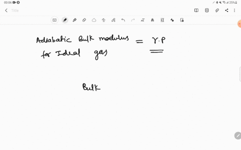 SOLVED:An adiabatic Bulk modulus of an ideal gas at Pressure P is (A) γP (B) (p / γ) (C) P (D ...