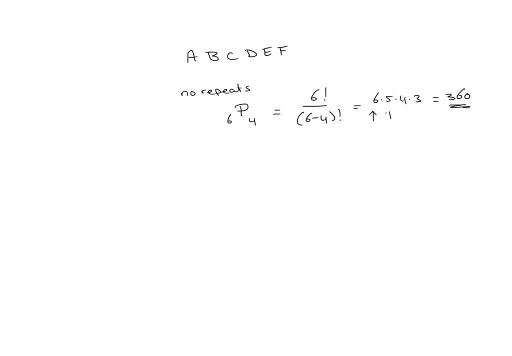 SOLVED How Many Four letter Code Words Are Possible From The First Six SOLVED How Many Four letter Code Words Are Possible From The First Six