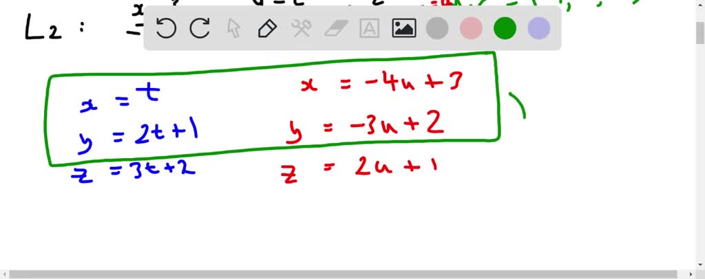 SOLVED:Determine whether the two lines L1 and L2 are parallel, skew, or ...