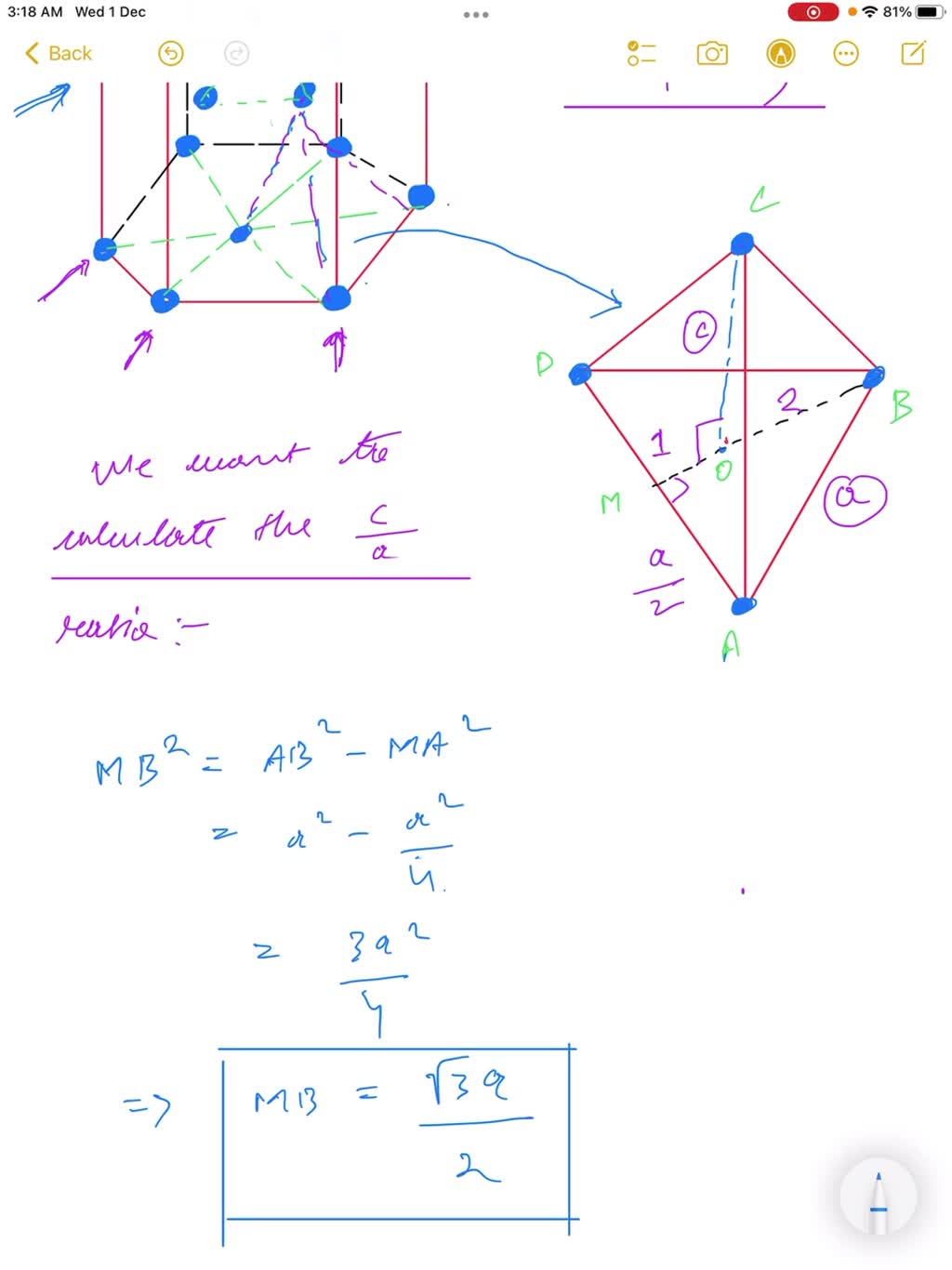 For the HCP crystal structure, show that the ideal c / a ratio is 1.633. | Numerade