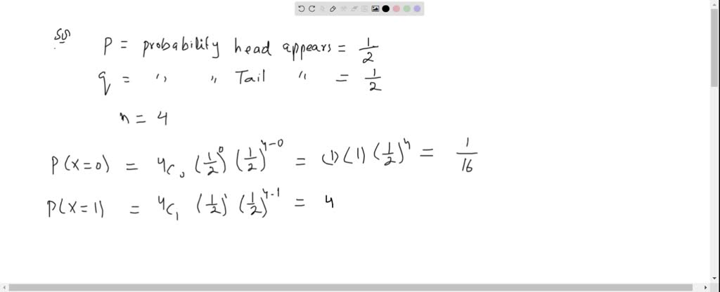 SOLVED:Four fair coins are tossed simultaneously. Find the probability function of the random ...