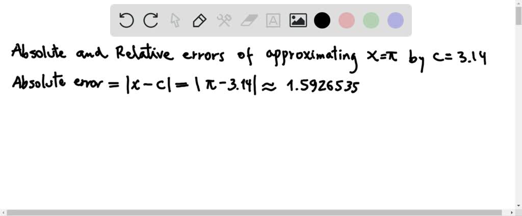 Solvedcompute The Absolute And Relative Errors In The Approximation Of 0718