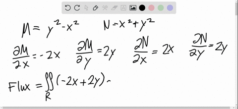SOLVED:In Exercises 14-17, use Green's Theorem to calculate the ...