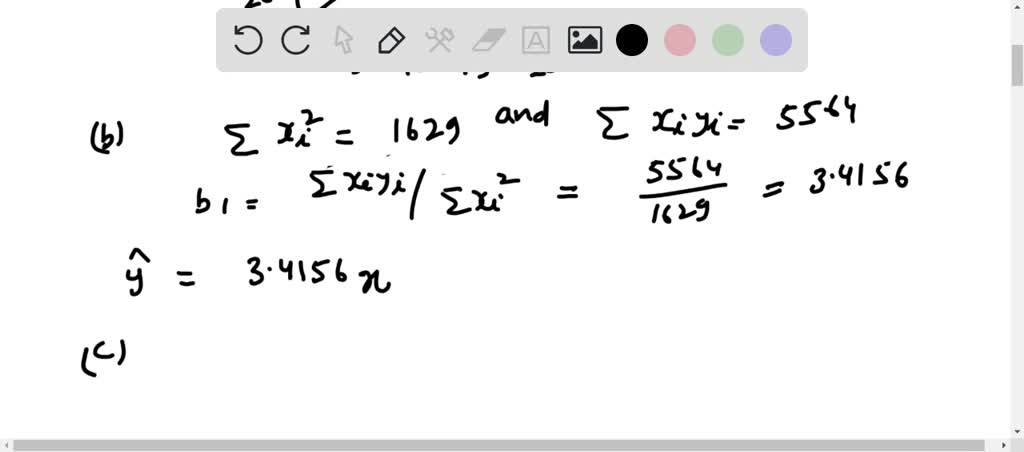 Use The Data Set A Plot The Data B Fit A Regression Line Through The Origin C Plot The