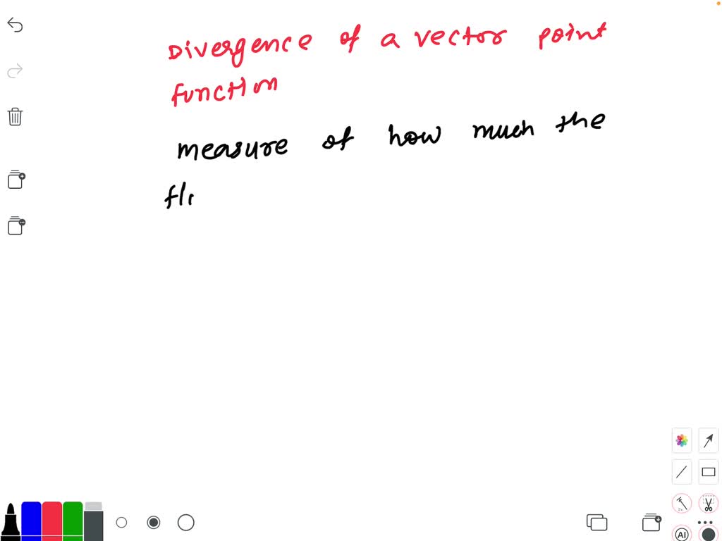 SOLVED:What do you understand by divergence of a vector point function?
