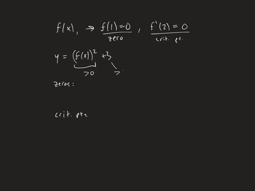 SOLVED:The differentiable function f has x=1 as its only zero and x=2 as its only critical point ...