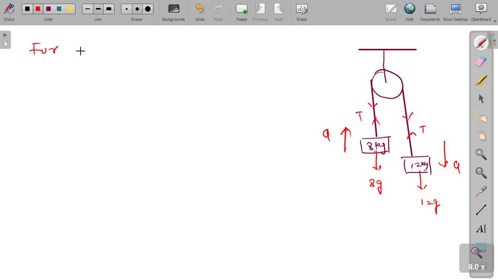 SOLVED:Two blocks of masses 8 kg and 12 kg are connected at the two ends of a light inextensible ...
