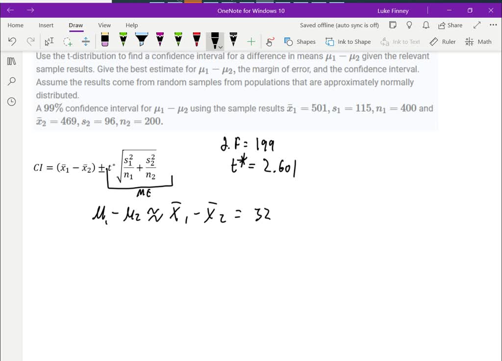 SOLVED:Use the following data to construct a 98 % confidence interval ...