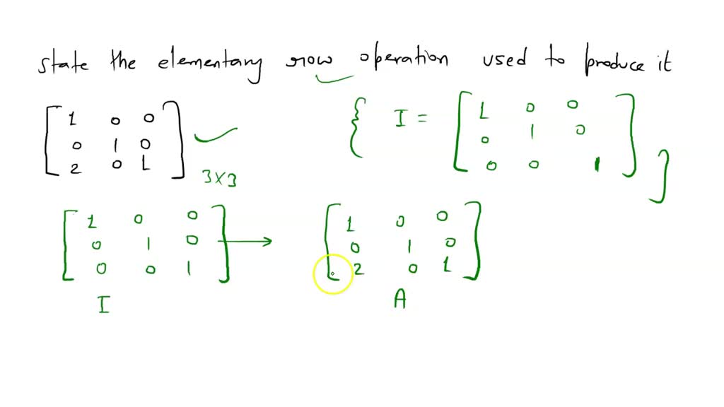 Determine si las matrices son elementales. Si es así, establezca las ...