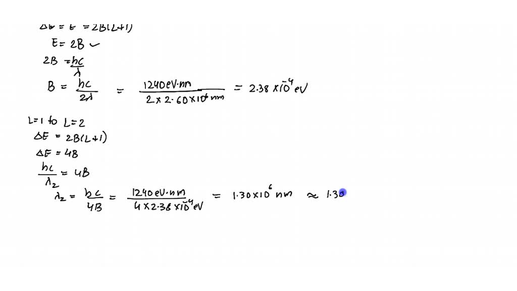 ⏩SOLVED:In the pure rotational spectrum of CO, the first transition ...