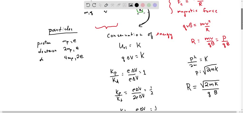 SOLVED:A proton, a deuteron (q=+e, m=2.0 u), and an alpha particle (q=+2 e, m=4.0 u) are ...