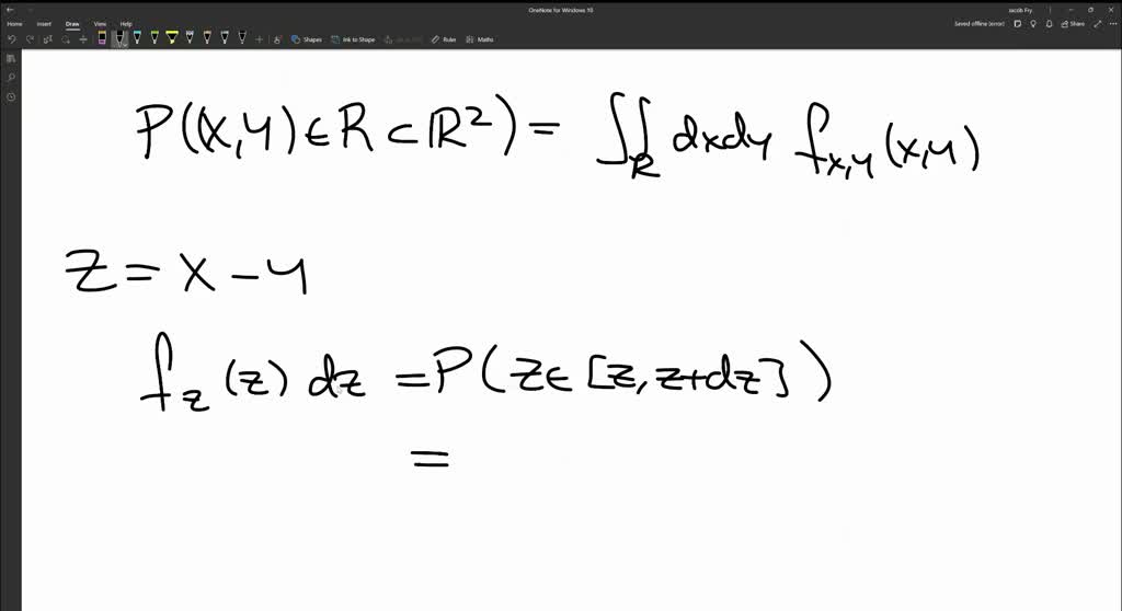 Let x and y represent two statistically independent random variables and define a third random ...