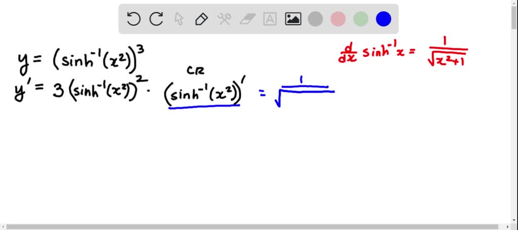 SOLVED:Calculate the derivative. y=(sinh^-1(x^2))^3