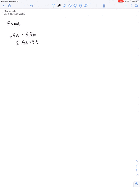 Solved Figure P4 1 3 Shows An Acceleration Versus Force Graph For Three