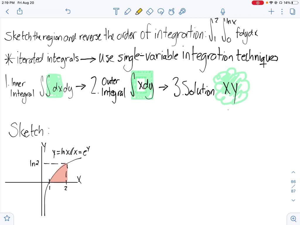 SOLVED:Sketch the region of integration and change the order of ...