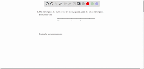 SOLVED:The markings on the number line are evenly spaced. Label the ...