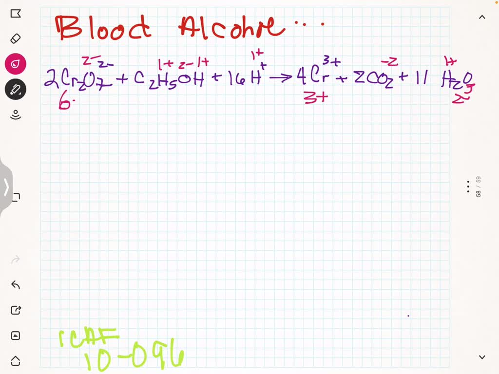 SOLVED:The blood alcohol level of a person can be detected by reacting ...