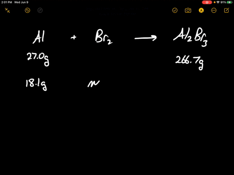 Aluminum metal reacts with bromine, a red-brown liquid with a noxious ...