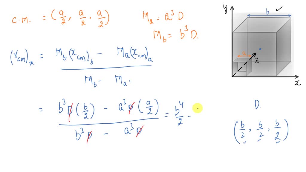 ⏩SOLVED:A cube of side a is cut out of another cube of side b as… | Numerade