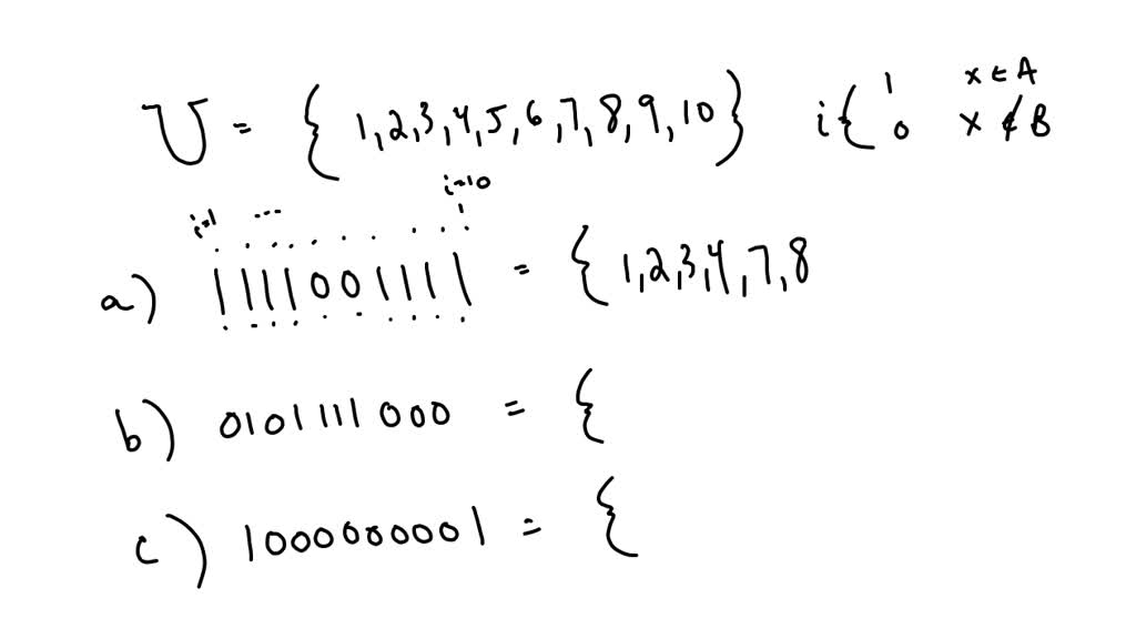 SOLVED:Using the same universal set as in the last problem, find the ...
