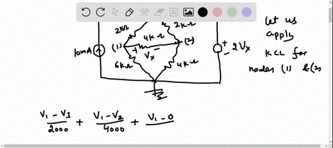 SOLVED: Calculate the voltage labeled vx in the circuit of Fig. 3.85 after first simplifying ...