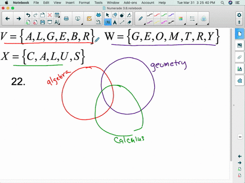 Draw a Venn diagram to represent the union and intersection of these ...