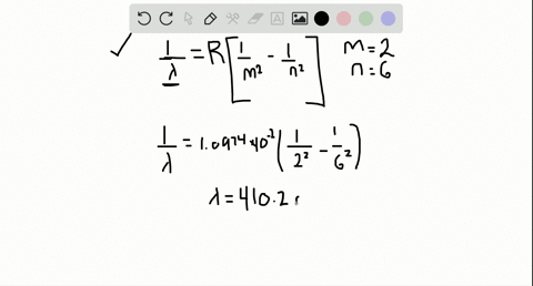 SOLVED:Use the Balmer equation to calculate the wavelength in ...