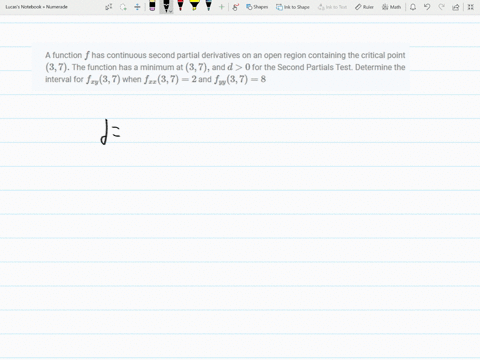SOLVED:A function f has continuous second partial derivatives on an open region containing the ...