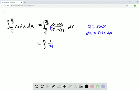 SOLVED: In the following exercises, evaluate the definite integral. ∫π/ 4^π/ 3 cotx d x | Numerade