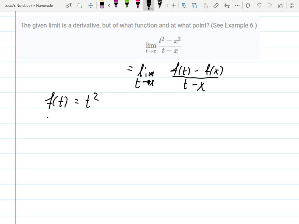 SOLVED The Given Limit Is A Derivative But Of What Function And At
