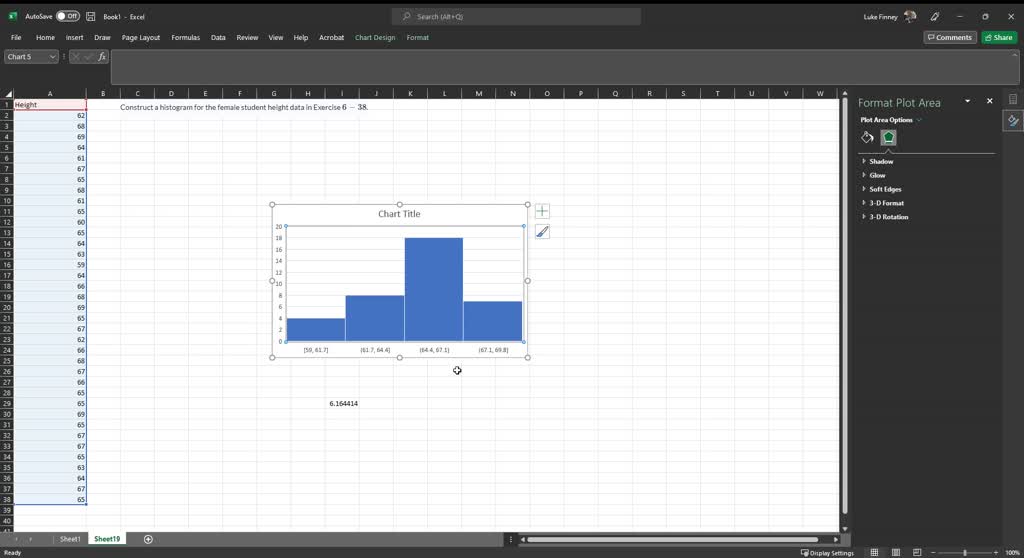 SOLVED: The following data represent the height of 26 statistics ...