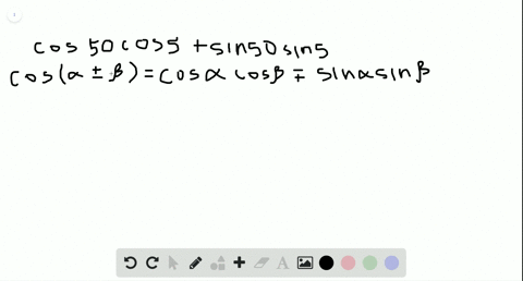 SOLVED:Use the formula for the cosine of the difference of two angles ...