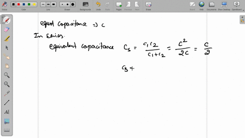 SOLVED:Two capacitors of equal capacity are connected in series, they ...