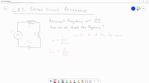SOLVED: You want to double the resonance angular frequency of a series R-L-C circuit by changing ...