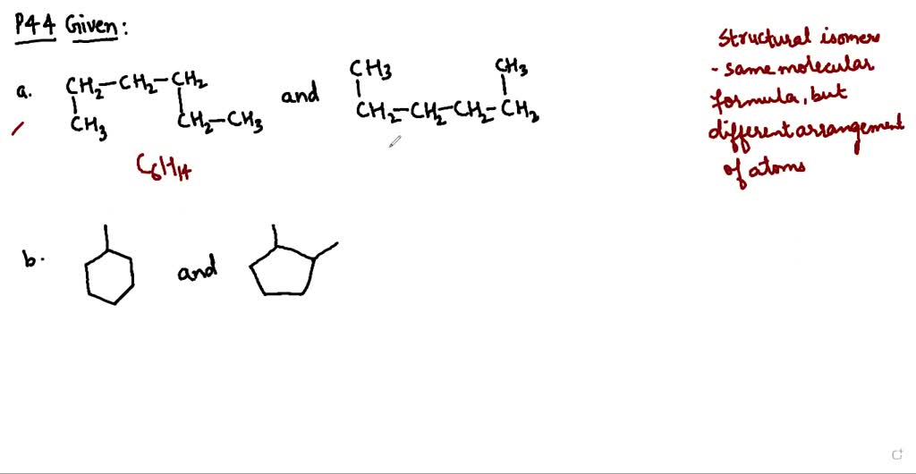 SOLVED:Identify the compounds in each of the following pairs as structural isomers or not ...