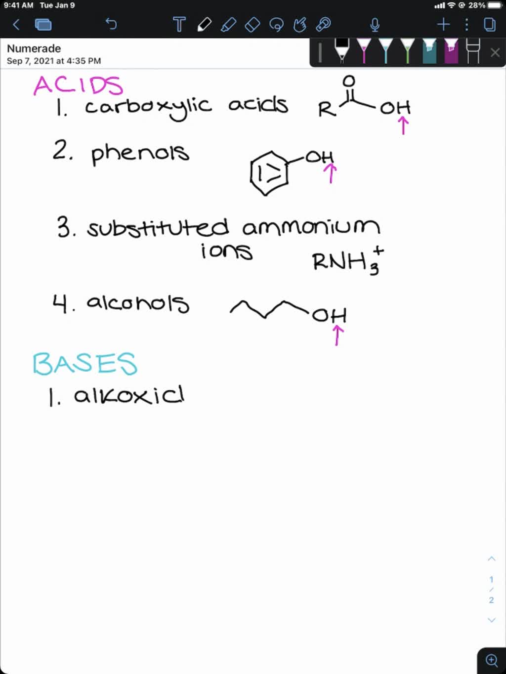 SOLVED:(a) List the four most acidic organic functional groups. (b ...