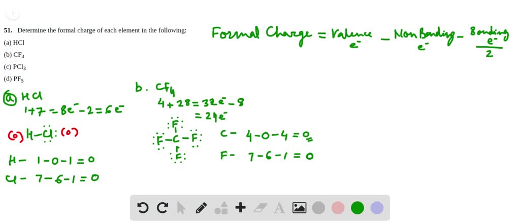 SOLVED:Determine the formal charge of each element in the following: (a ...