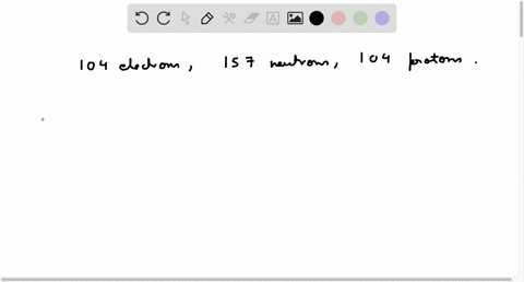 SOLVED:If an atom has 104 electrons, 157 neutrons, and 104 protons ...