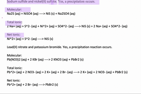 SOLVED: When each of the following pairs of aqueous solutions is mixed, does a precipitation ...