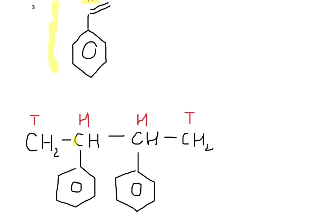 SOLVED:Draw a segment of polystyrene that contains two head-to-head ...