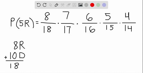 SOLVED:Find the probability of each event. Picking, at random, 5 ...