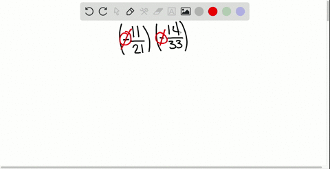 SOLVED:Multiply. Write the product in simplest form. (-(11)/(21))(-(14)/(33))