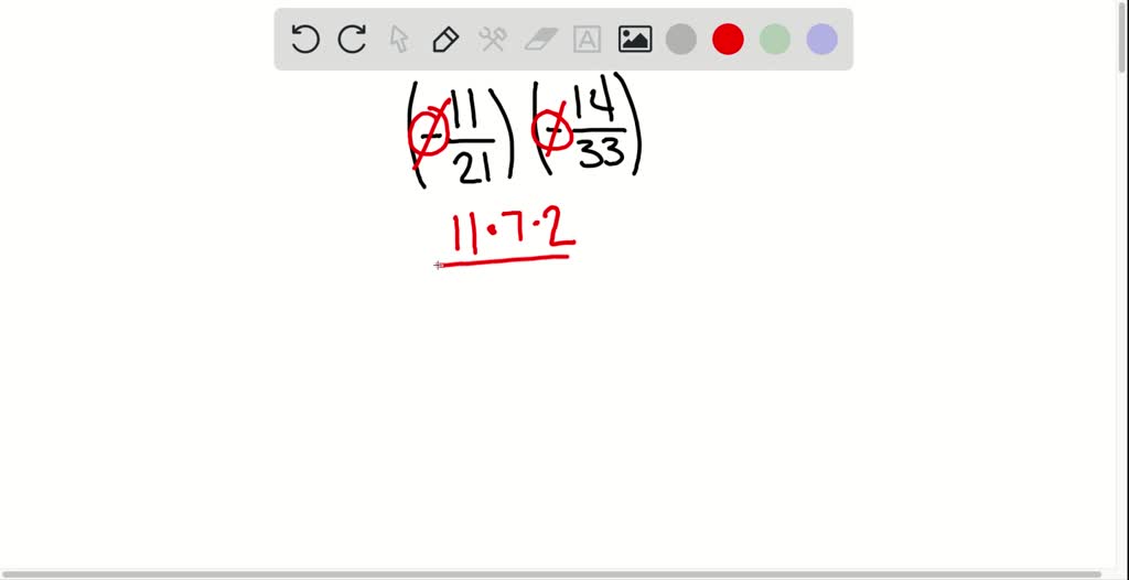 SOLVED:Multiply. Write the product in simplest form. (-(11)/(21))(-(14)/(33))