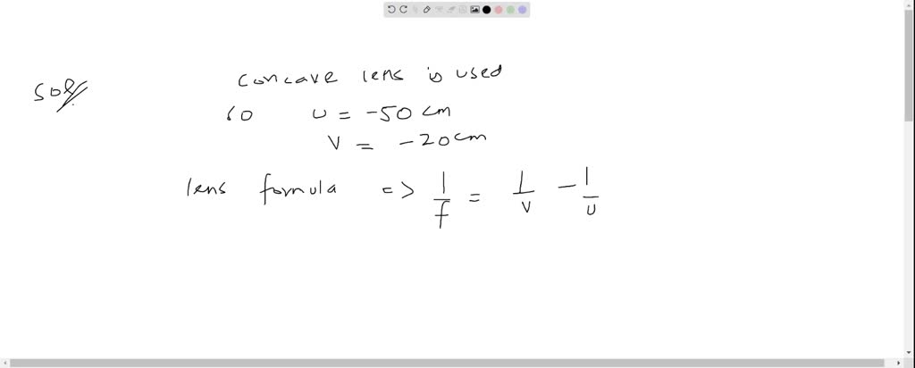 An object is placed at a distance of 50 cm from a concave lens. The ...