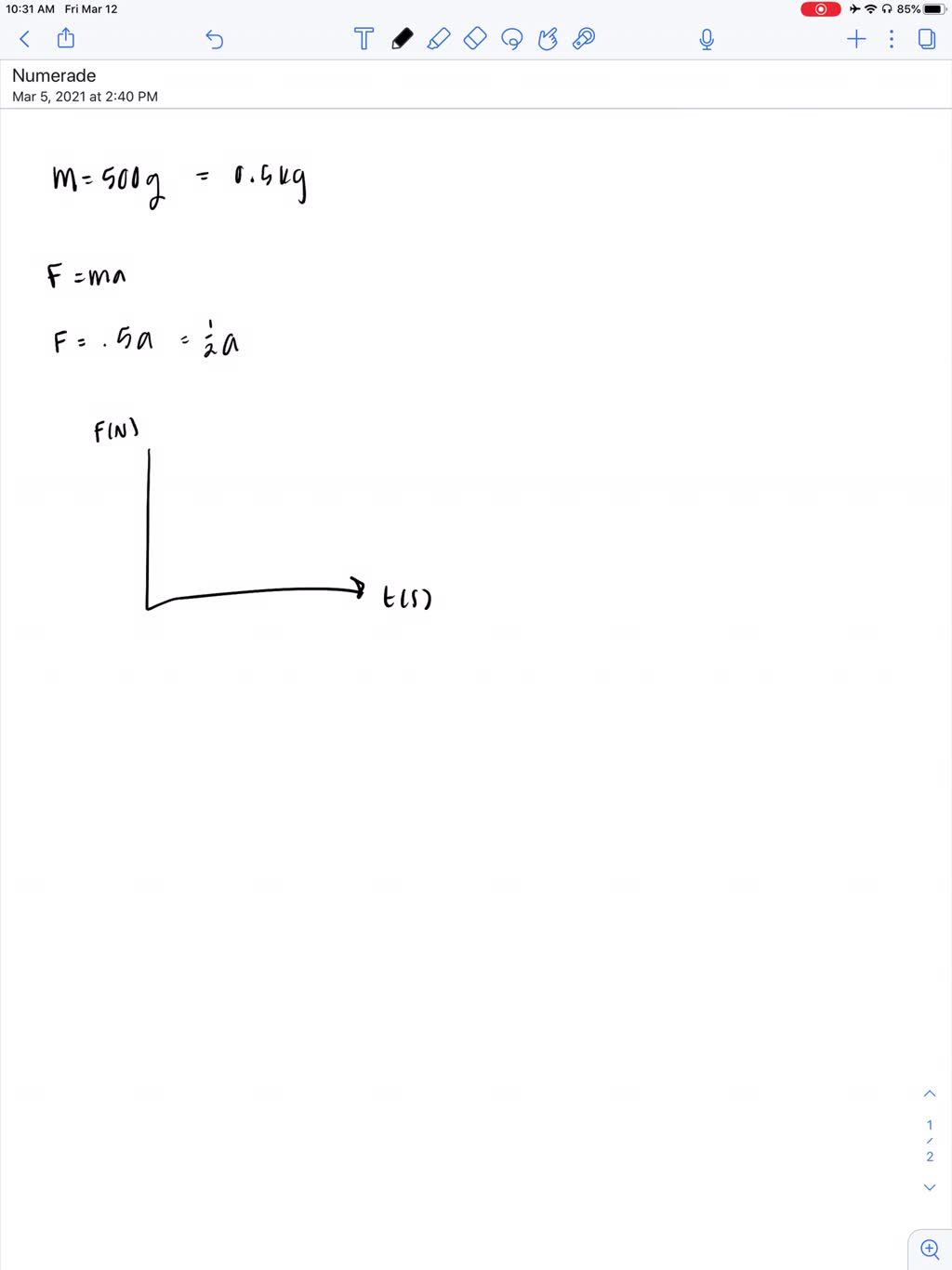 SOLVED:A force with x -component Fx acts on a 500 g object as it moves along the x -axis. The ...