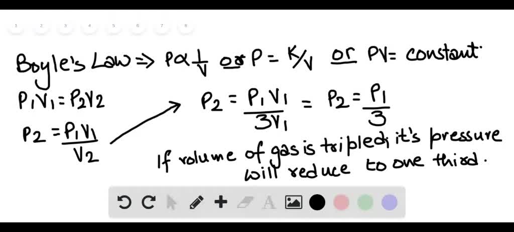 SOLVED:If the volume of a fixed amount of a gas is tripled at constant temperature, what happens ...