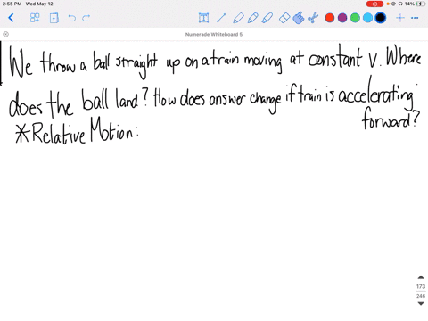 SOLVED:A ball is thrown straight up by a passenger in a train that is ...