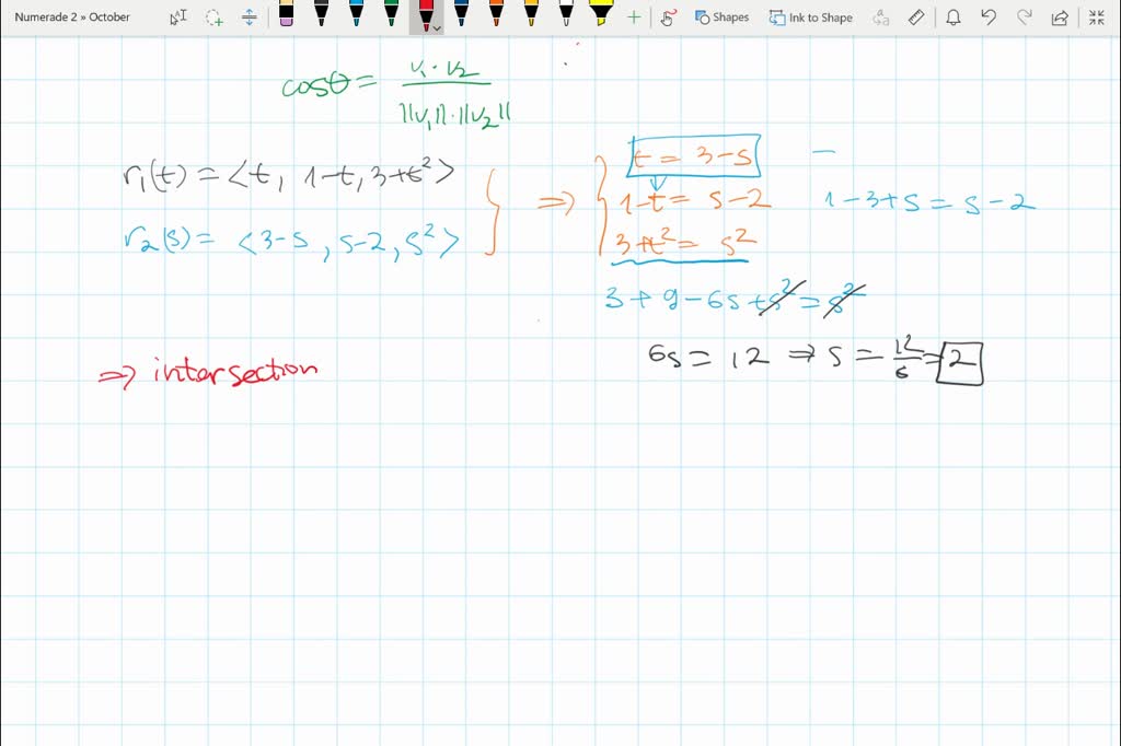 SOLVED At What Point Do The Curves 1 t T 1 t 3 t 2 And 2 s 3 s