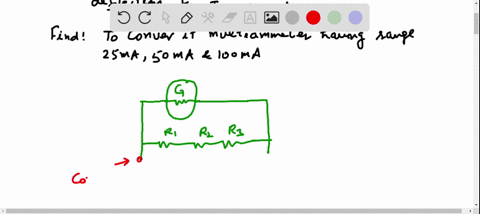 Design a multirange ammeter capable of full-scale deflection for 25.0 ...