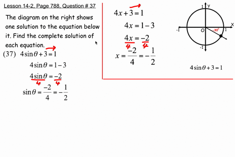 SOLVED:Each diagram shows one solution to the equation below it. Find ...